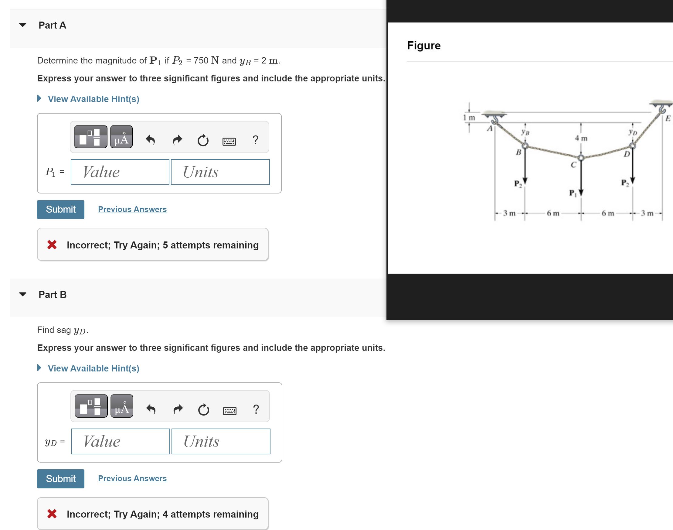 Solved Determine the magnitude of P1 ﻿if P2=750 ﻿N and | Chegg.com
