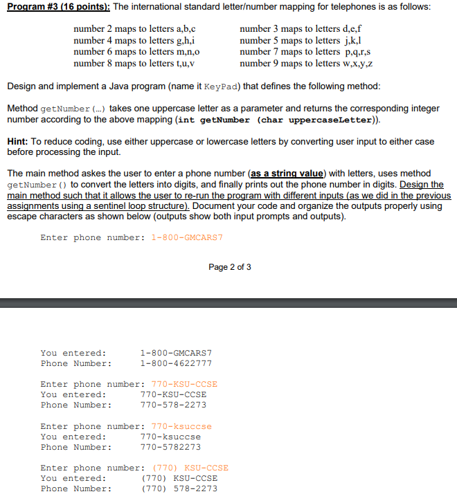 Solved Program #3 (16 points): The international standard | Chegg.com