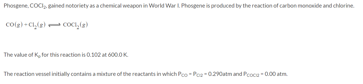 Solved What is the equilibrium partial pressure of CO? What | Chegg.com