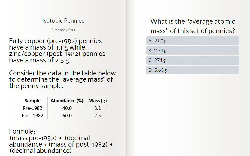 Solved Isotopic Pennies What is the "average atomic mass" of | Chegg.com