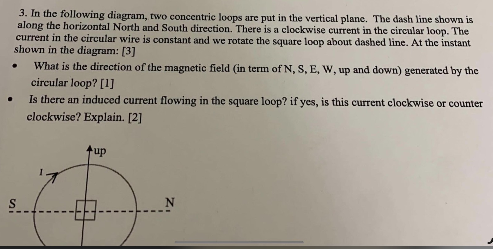 Solved 3. In the following diagram, two concentric loops are | Chegg.com