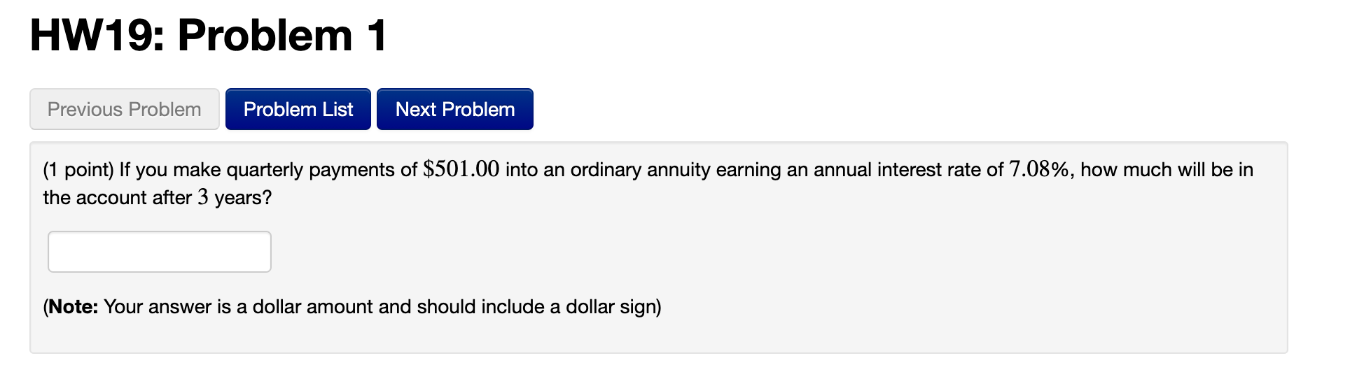 Solved HW19: Problem 1 Previous Problem Problem List Next | Chegg.com