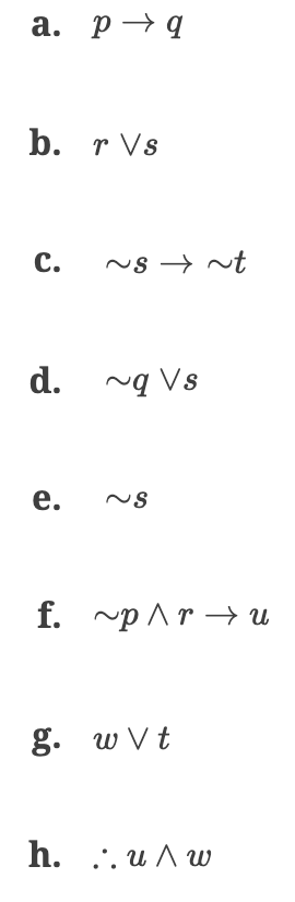 Solved A set of premises and a conclusion are given. Use | Chegg.com