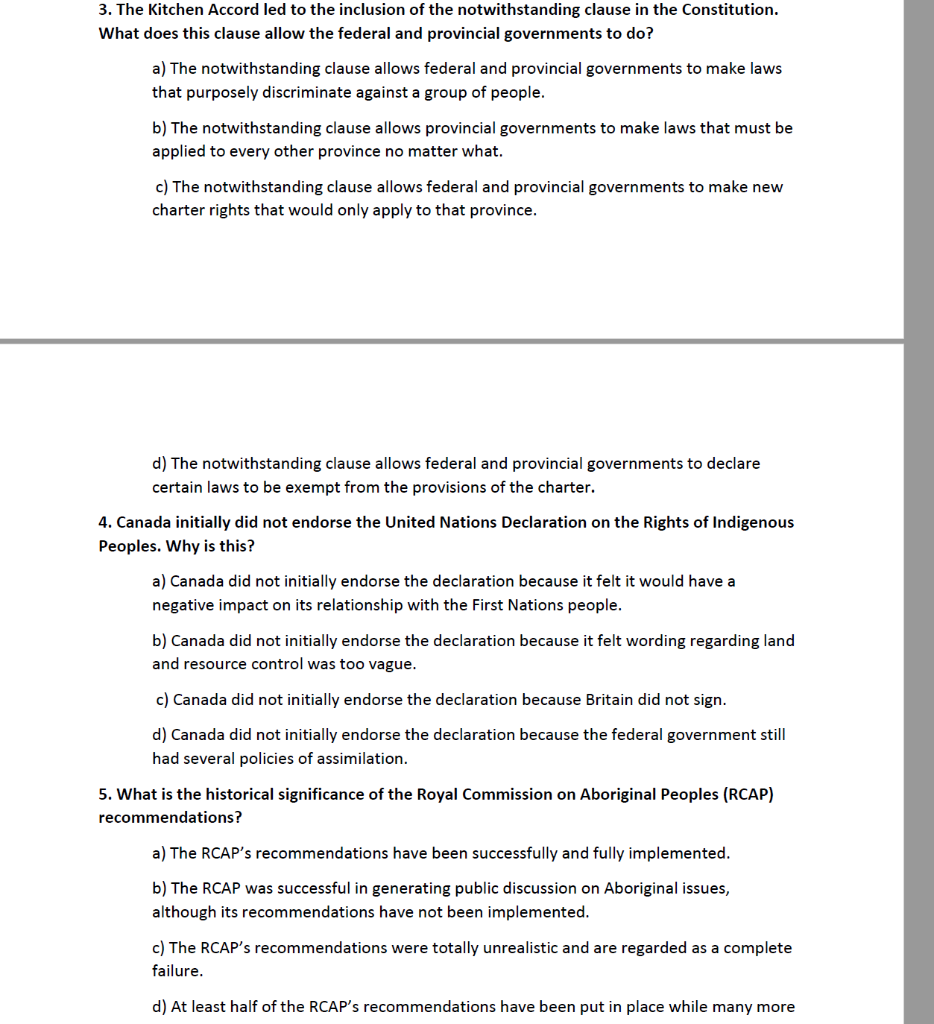 Solved 3. The Kitchen Accord led to the inclusion of the | Chegg.com