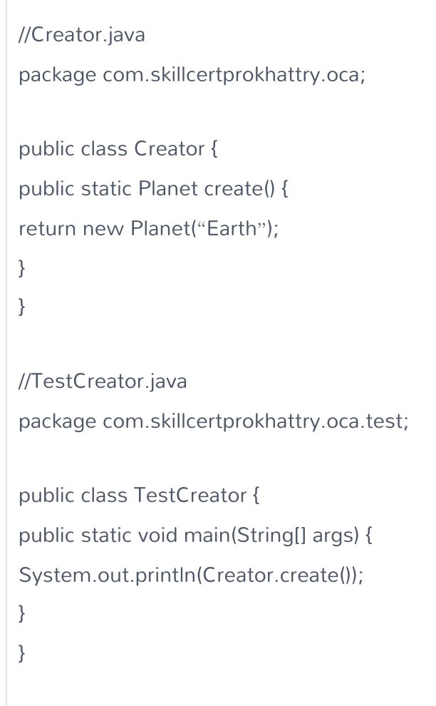 Solved Consider codes of 3 java files: //Planet.java package | Chegg.com