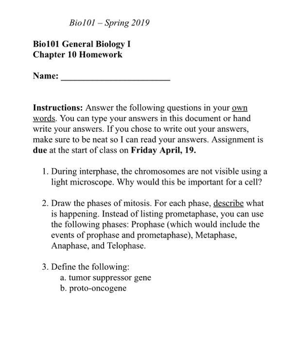 Biology Chapter 10
