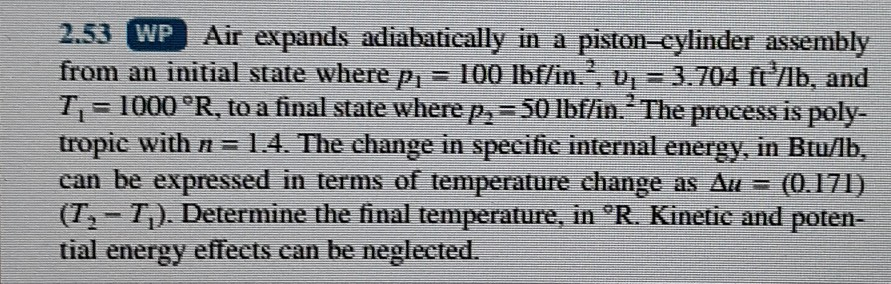 Solved 2.53 WP Air expands adiabatically in a | Chegg.com