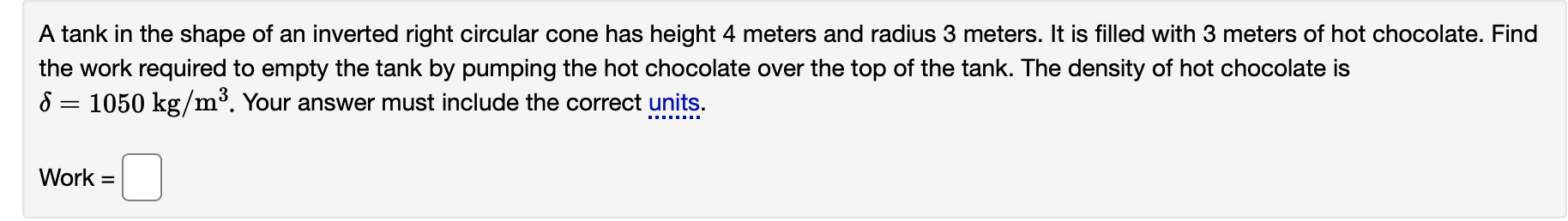 Solved A tank in the shape of an inverted right circular | Chegg.com