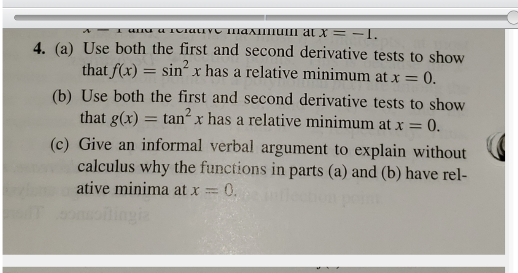 Solved 4. (a) Use both the first and second derivative tests | Chegg.com