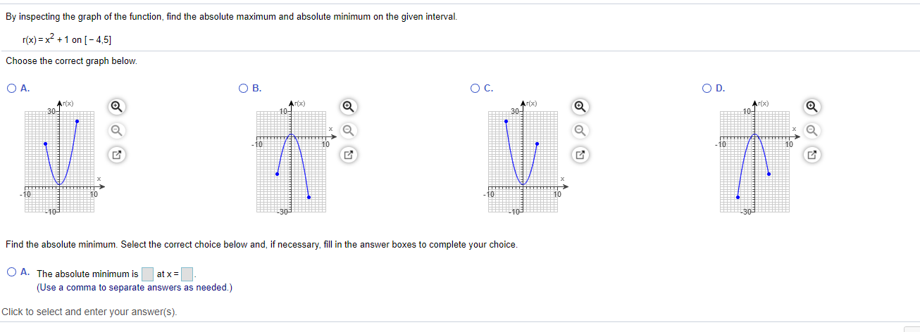 Solved By inspecting the graph of the function, find the | Chegg.com
