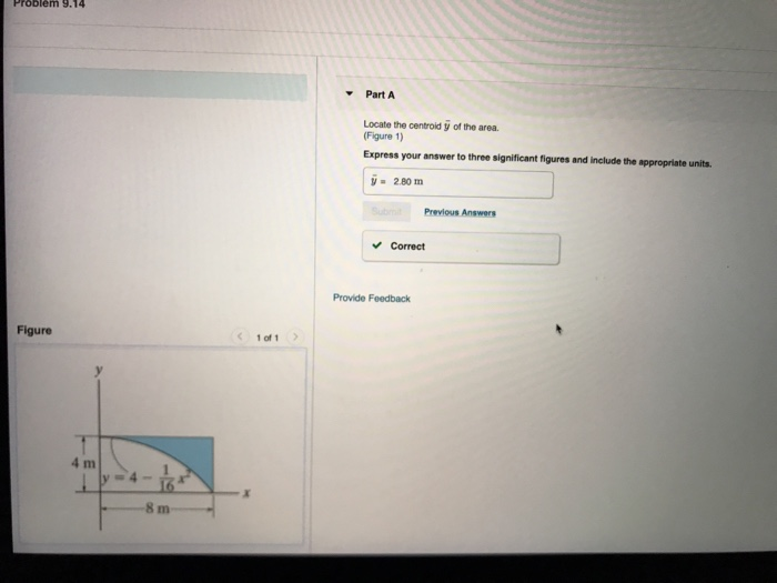 Solved Problem 9.14 Part A Locate the centroid y of the | Chegg.com