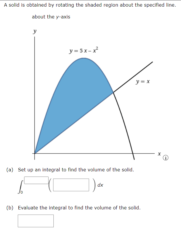 Solved A solid is obtained by rotating the shaded region | Chegg.com