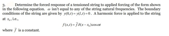 3. Determine the forced response of a tensioned | Chegg.com