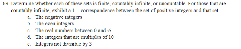 Solved Determine whether each of these sets is finite, | Chegg.com