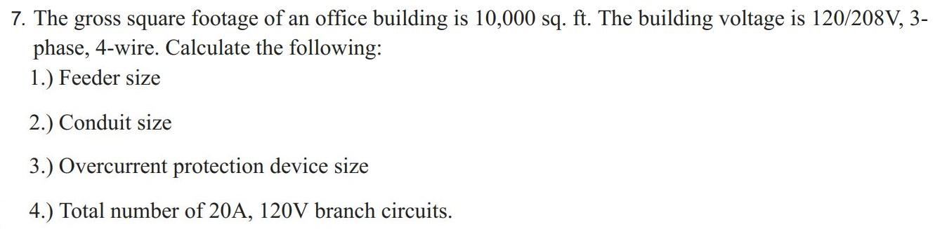 Solved 7. The gross square footage of an office building is | Chegg.com