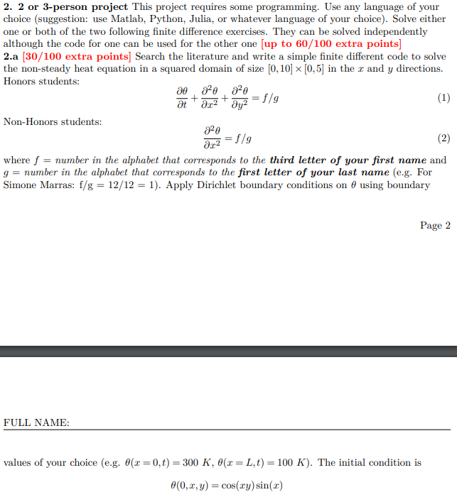 2. 2 or 3-person project This project requires some | Chegg.com