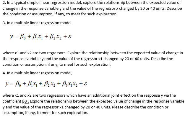 Solved 2. In a typical simple linear regression model, | Chegg.com