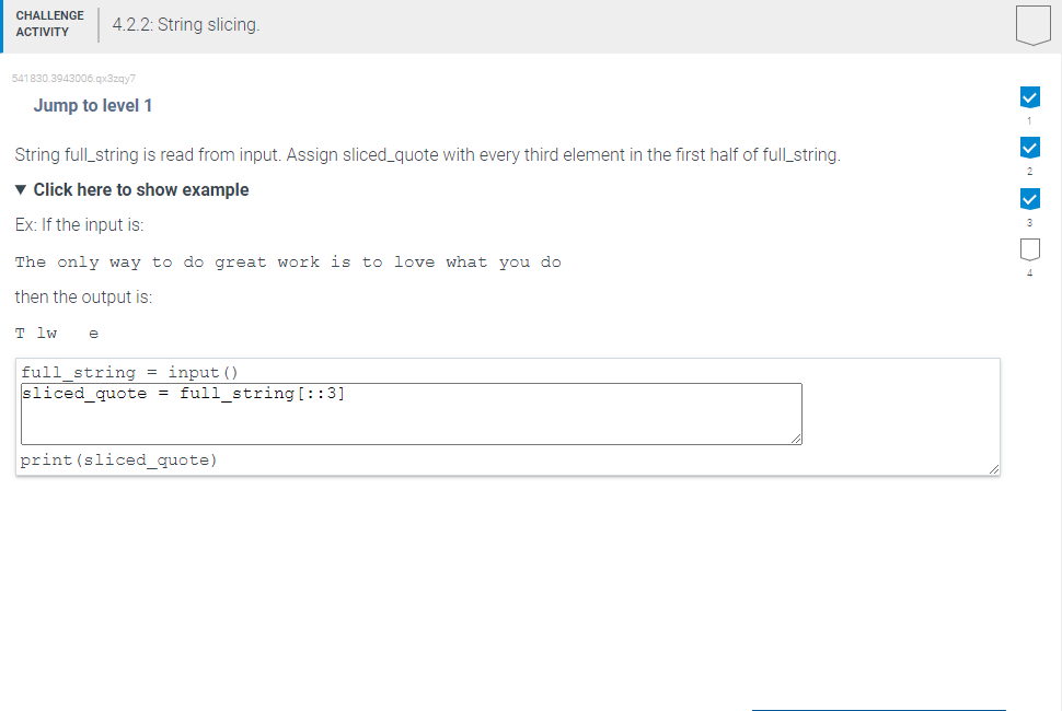 Solved Writen in Python please!I know that [::3] ﻿will help | Chegg.com