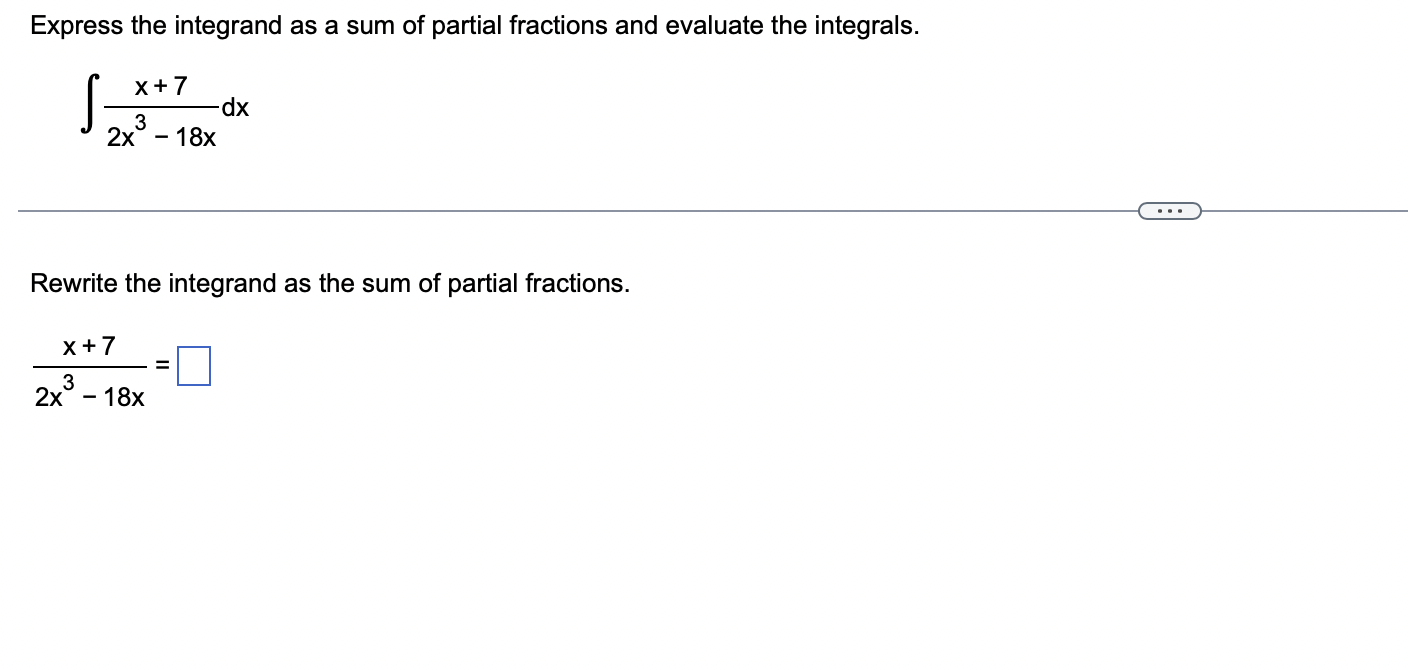 Solved Express the integrand as a sum of partial fractions | Chegg.com