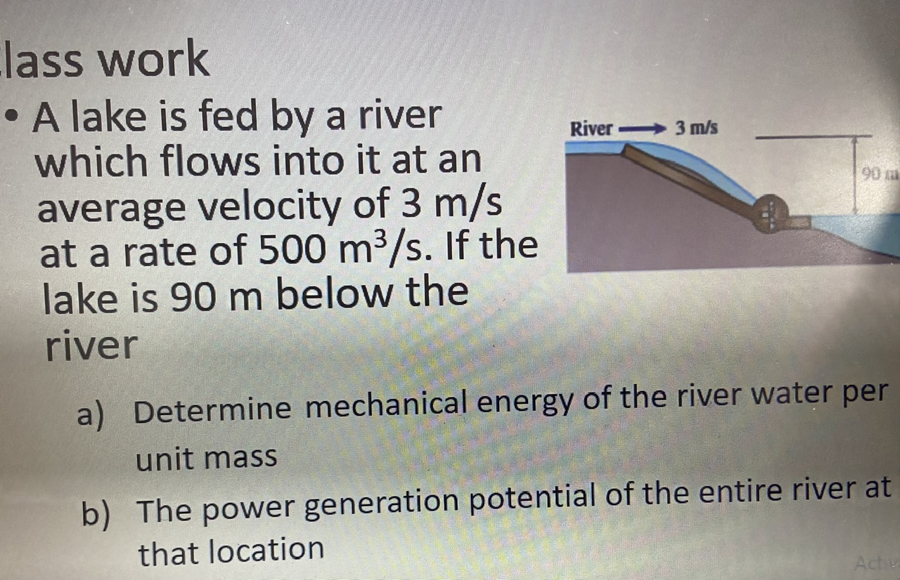 Solved lass workA lake is fed by a riverwhich flows into it | Chegg.com