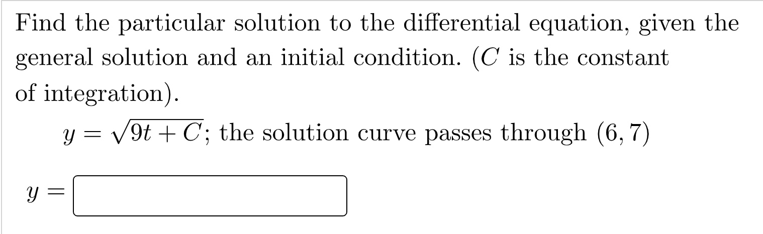 Solved Find the particular solution to the differential | Chegg.com