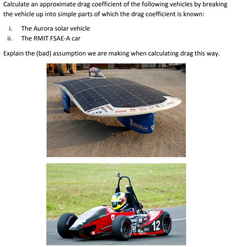 Solved Calculate an approximate drag coefficient of the | Chegg.com