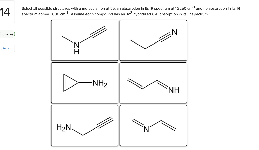 Solved 14 Select all possible structures with a molecular | Chegg.com