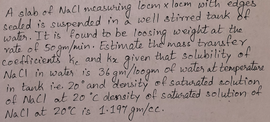 Solved A slab of NaCl measuring 10cm× ﻿locm with edgessealed | Chegg.com