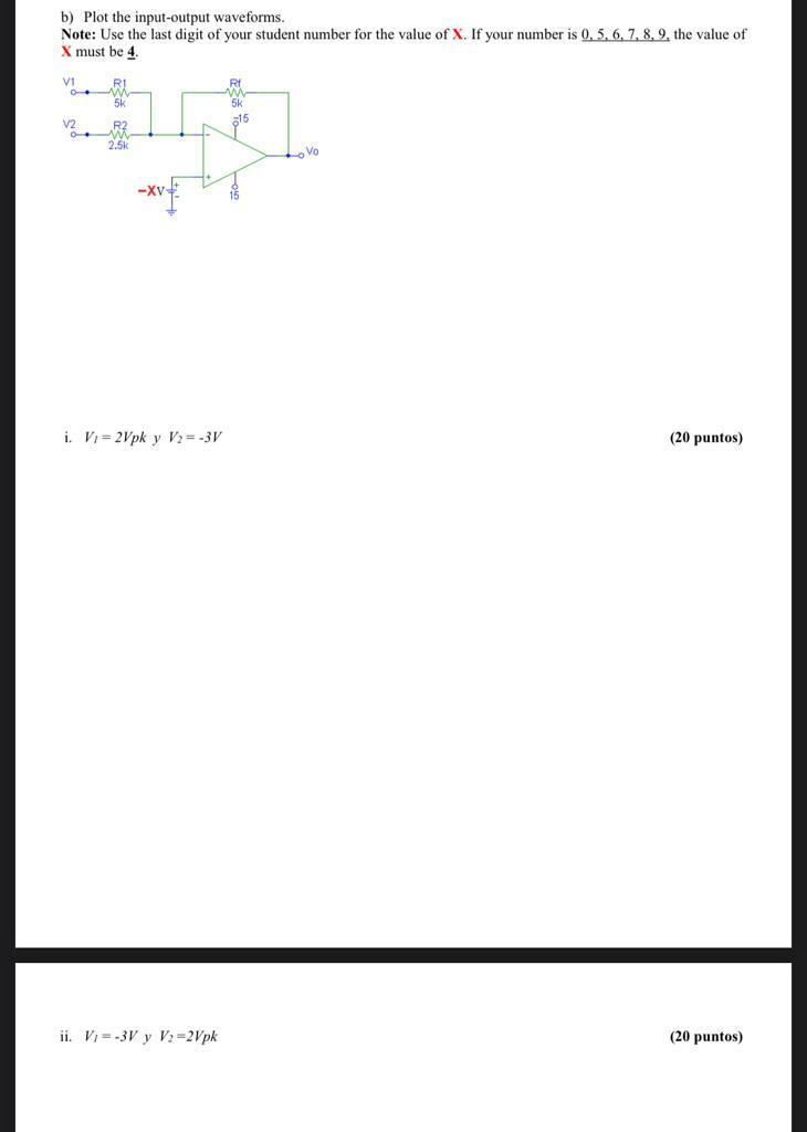 Solved b) Plot the input-output waveforms. Note: Use the | Chegg.com