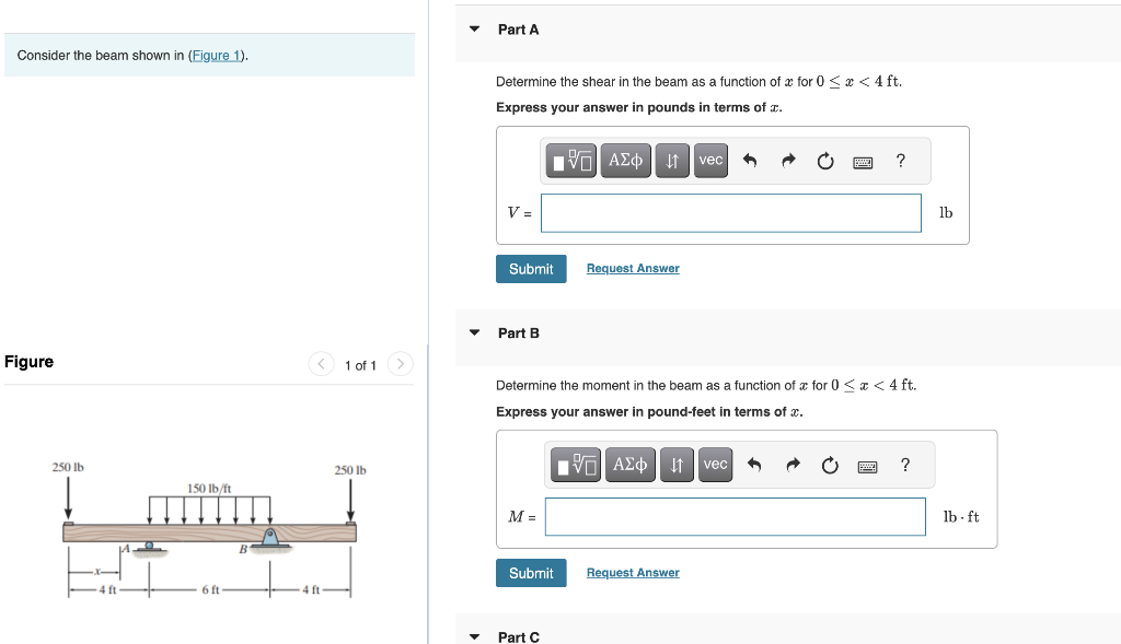 Solved Consider the beam shown in Determine the shear in the | Chegg.com