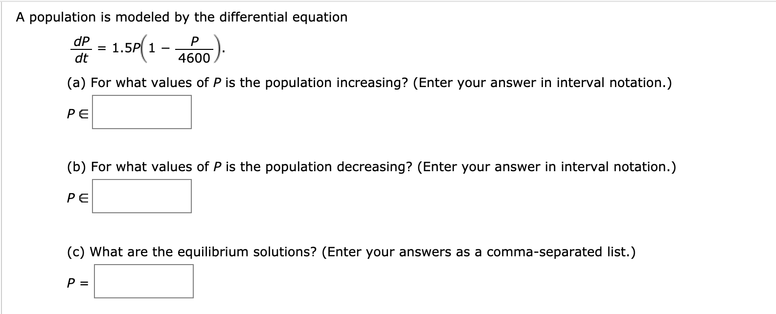 Solved A population is modeled by the differential equation | Chegg.com