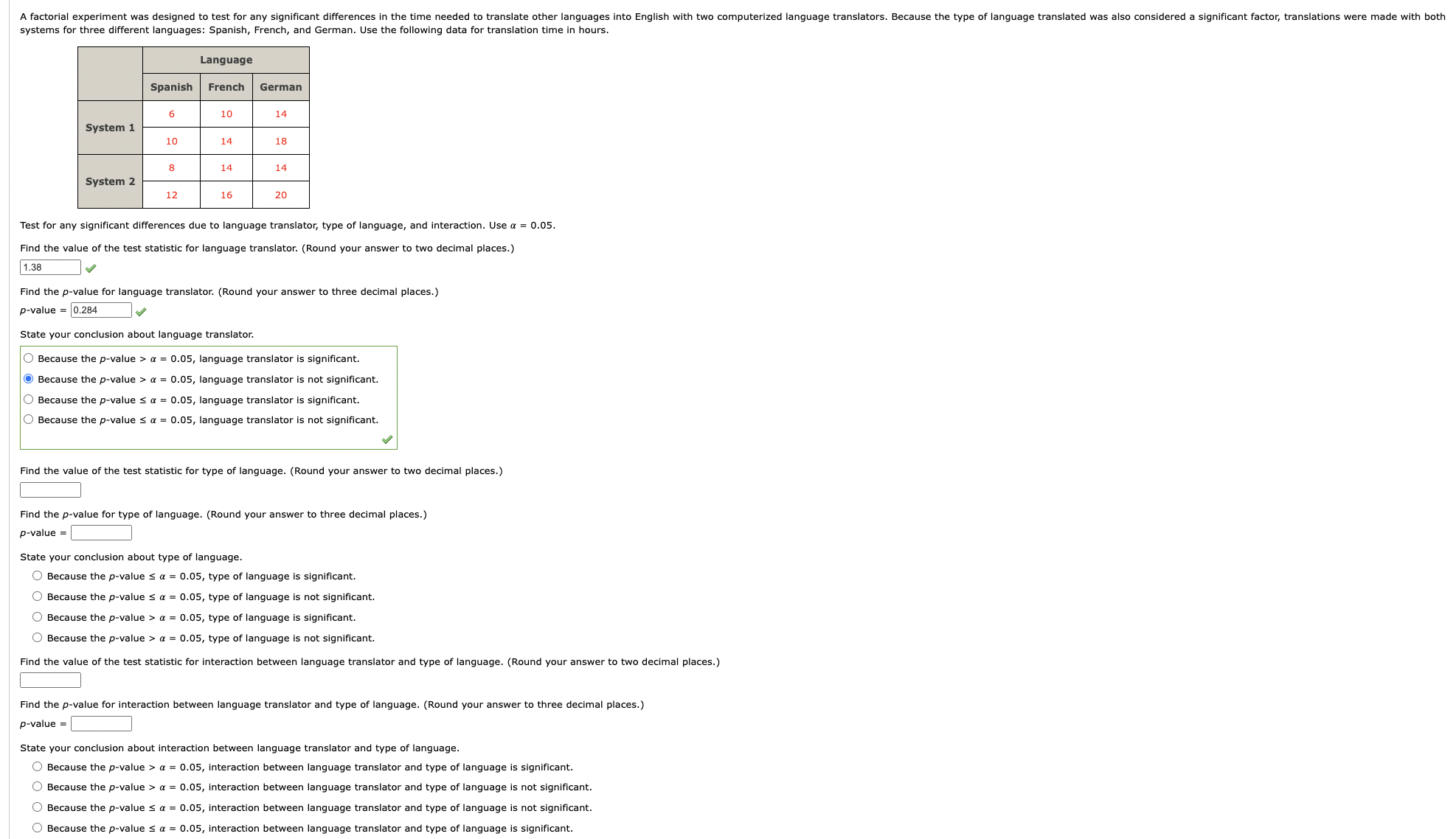 Solved systems for three different languages: Spanish, | Chegg.com