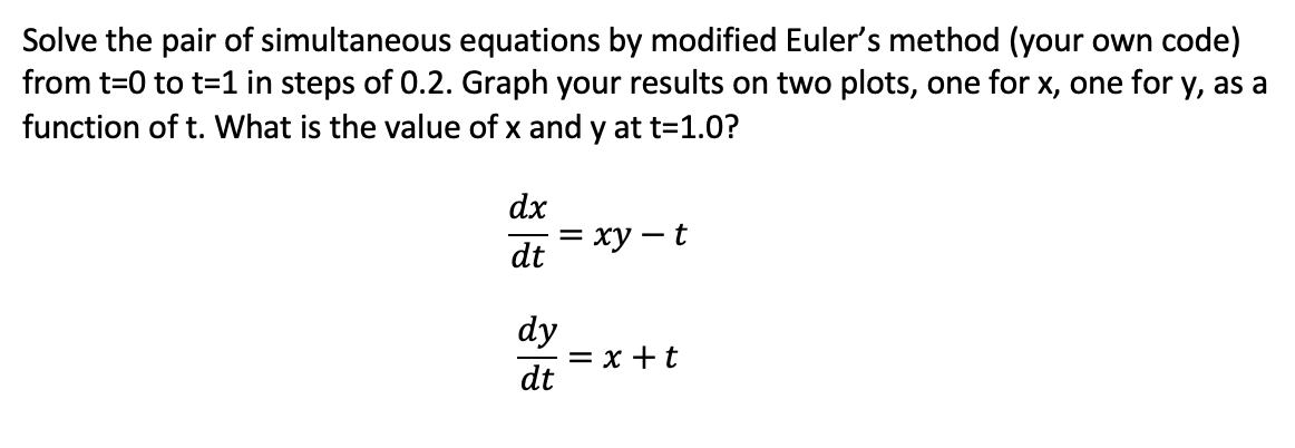 Solved Solve the pair of simultaneous equations by modified | Chegg.com
