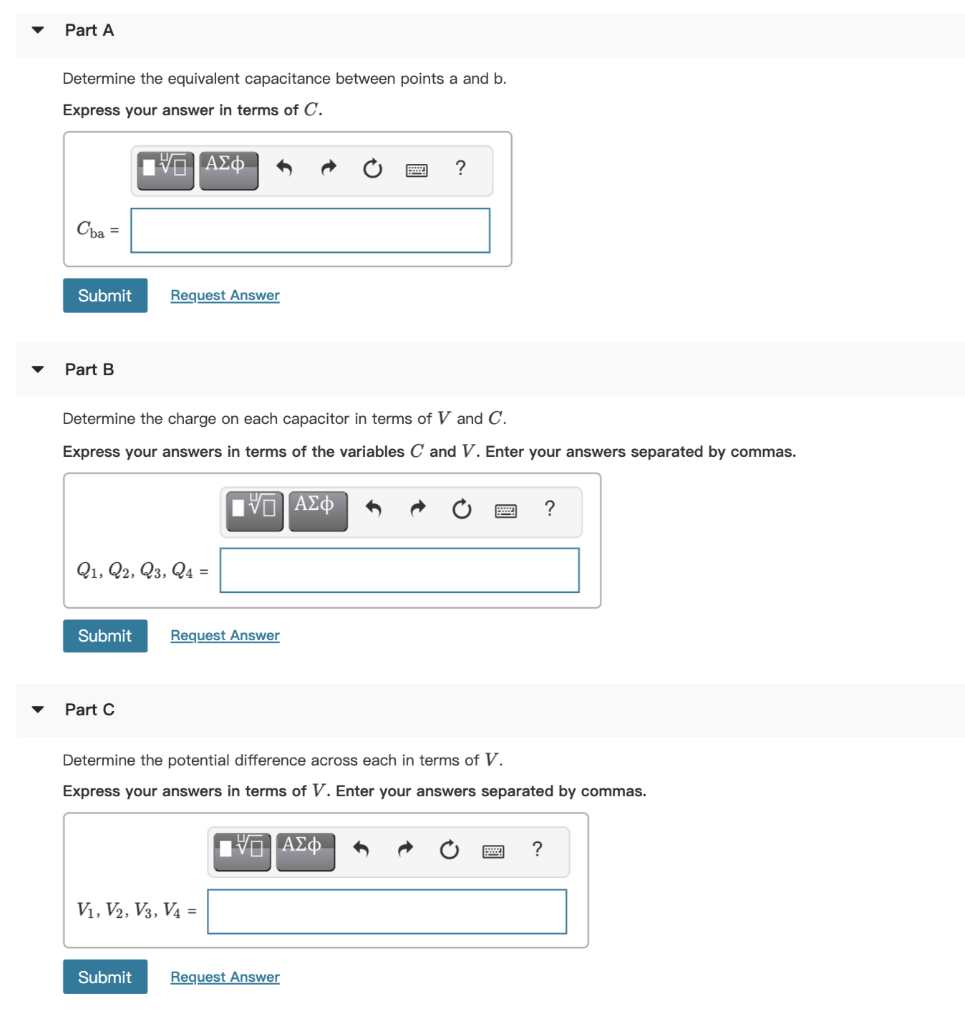 Solved In the figure, suppose C1 = C2 = C3 = C4 = C. (Figure | Chegg.com