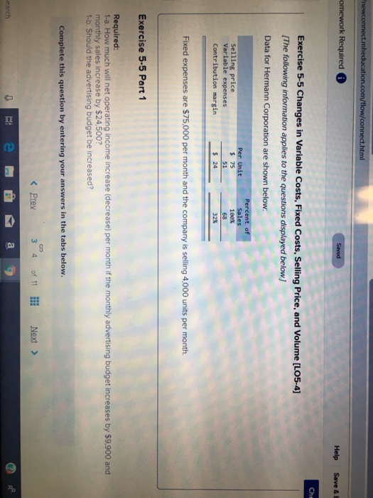 Solved ml Help Save & E Che Exercise 5-5 Changes in Variable | Chegg.com