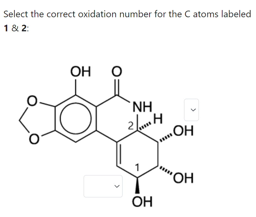 Solved Select the correct oxidation number for the C atoms | Chegg.com