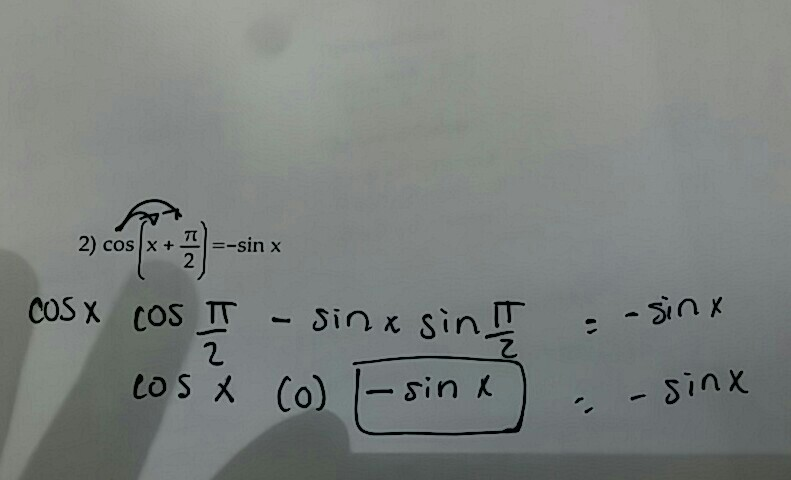 Solved Cosx Cos II - sinx sin II cosx (o) [-sinx = -sinx. - | Chegg.com