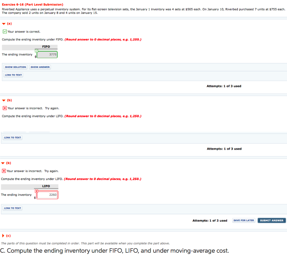 Solved Exercise 6-16 (Part Level Submission) Riverbed | Chegg.com