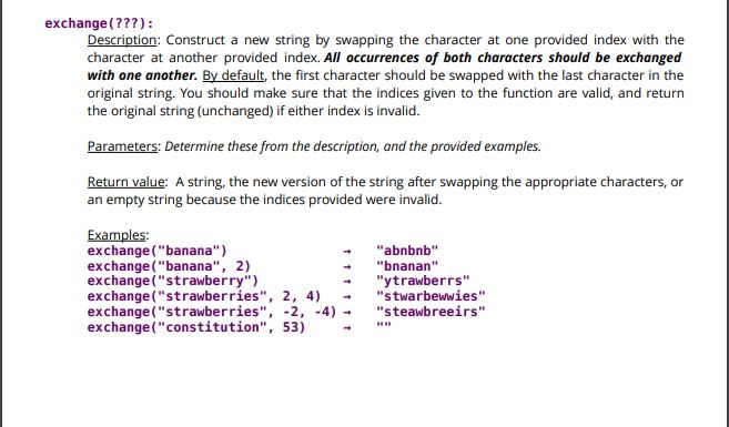 Solved exchange (???): Description: Construct a new string | Chegg.com