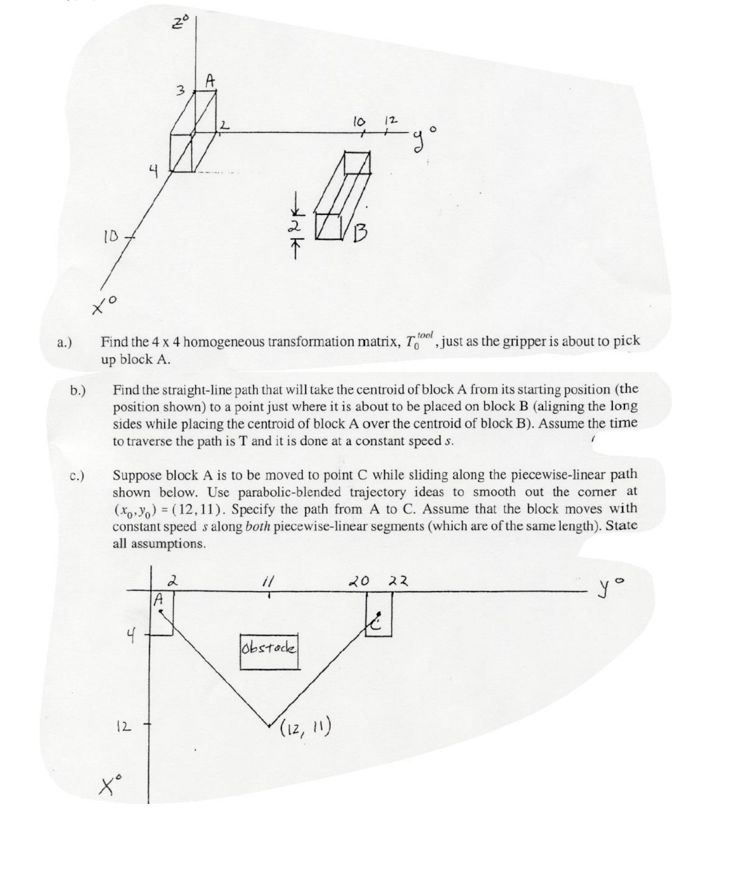Solved a.) Find the 4×4 homogeneous transformation matrix, | Chegg.com