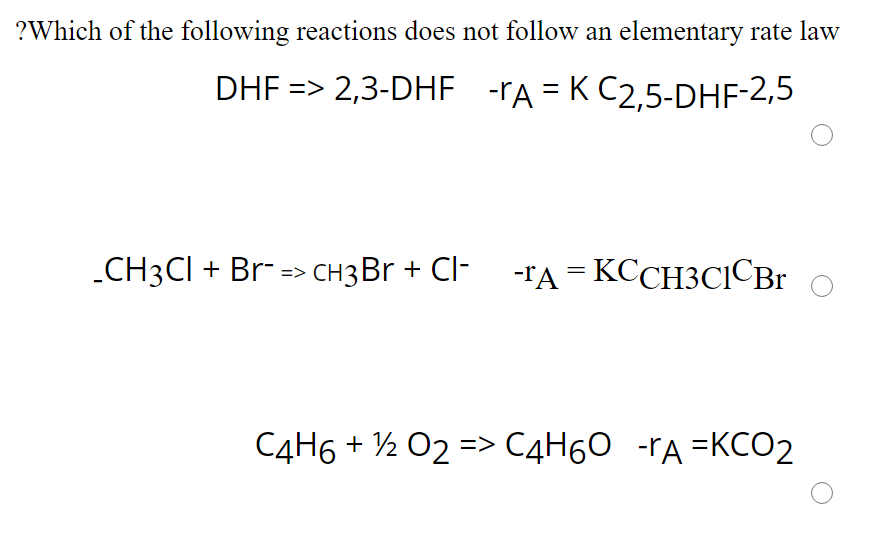 Solved ? Which of the following reactions does not follow an | Chegg.com