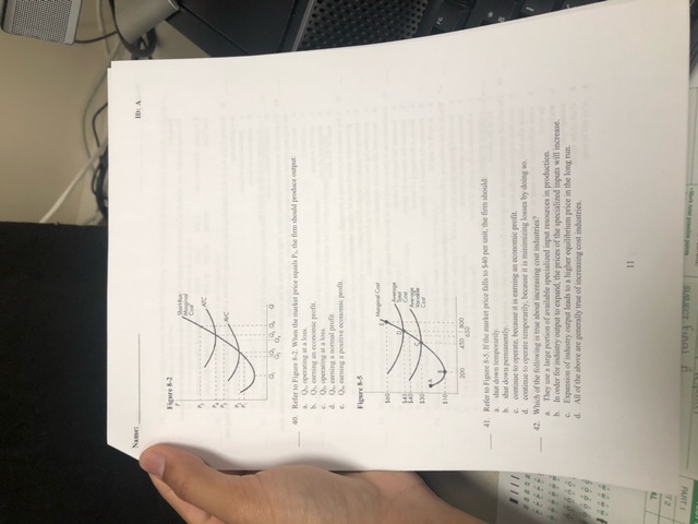 Solved Name: ID: A Figure 8-1 16 ce Graph A Quantity Firm | Chegg.com