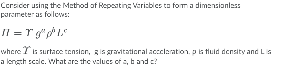 Solved Consider Using The Method Of Repeating Variables To 8426