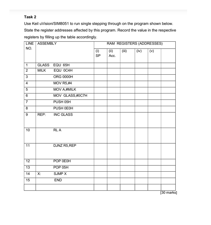 Solved Task 2 Use Keil uVision/SIM8051 to run single | Chegg.com