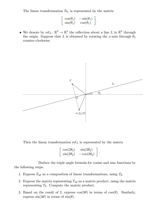 Solved The linear transformation To, is represented by the | Chegg.com