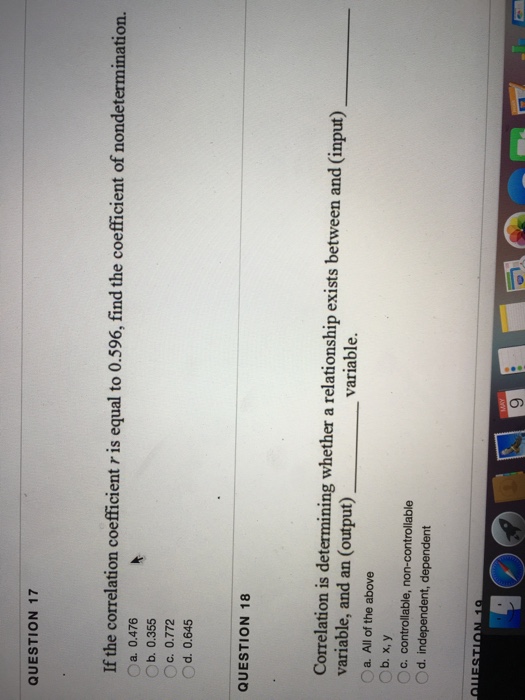 Solved If the correlation coefficient r is equal to 0.596, | Chegg.com