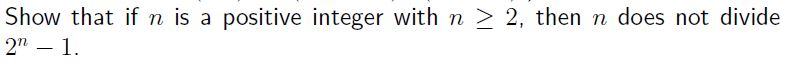 Solved Show that if n is a positive integer with n 2 2, then | Chegg.com
