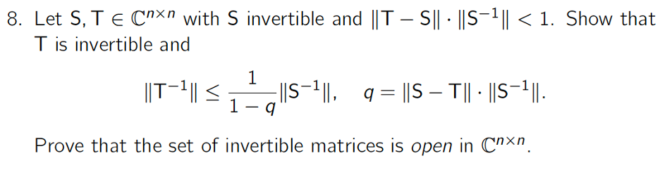 Solved 3. Let S,T∈Cn×n with S invertible and | Chegg.com