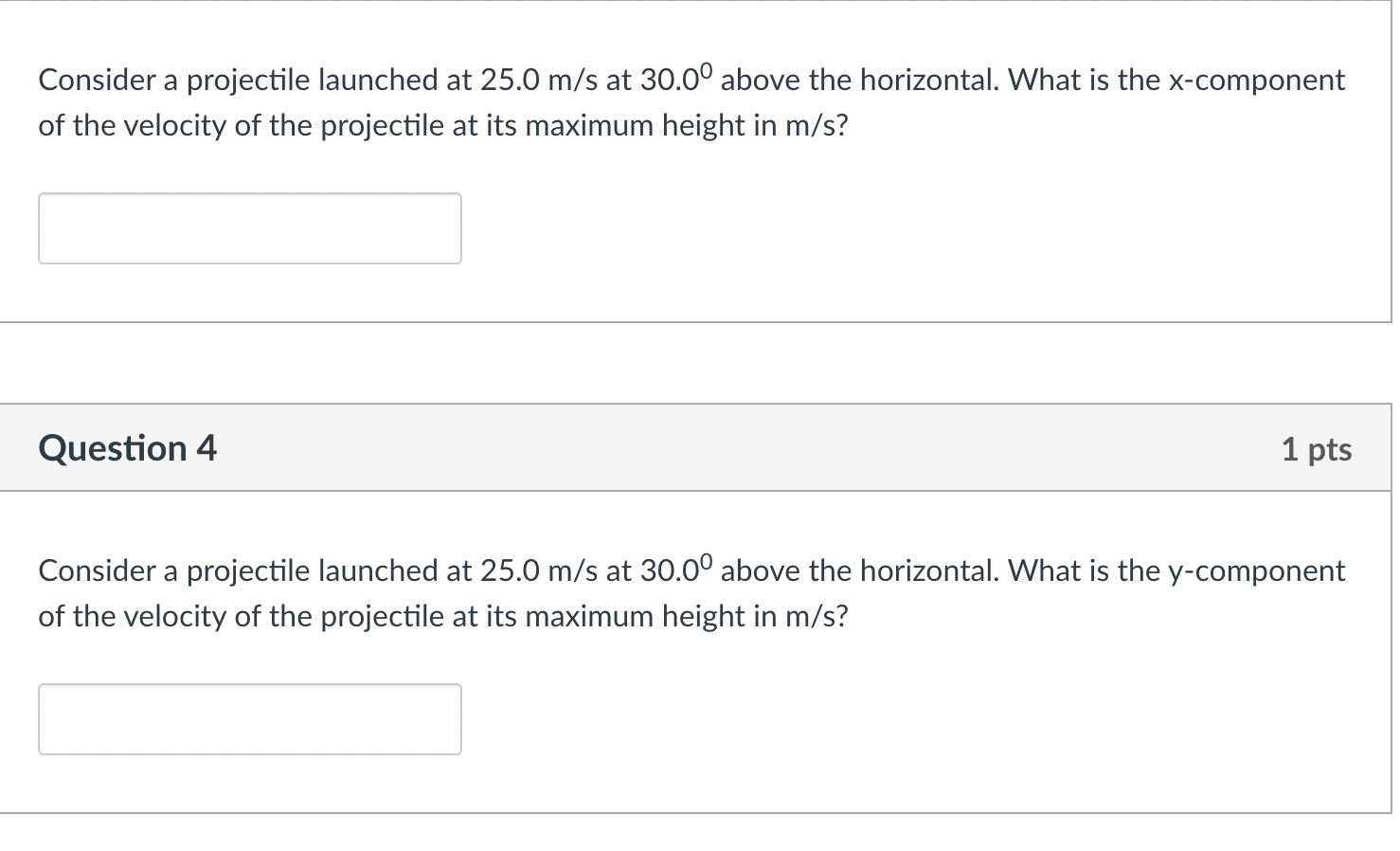 Solved Consider a projectile launched at 25.0 m/s at 30.0° | Chegg.com