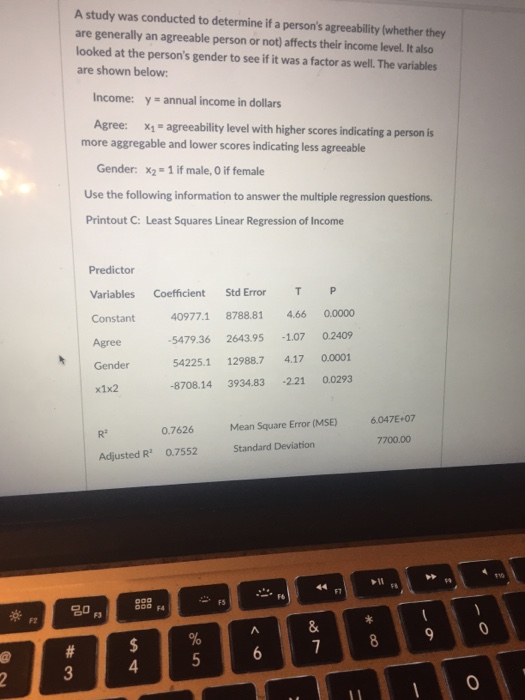 Solved A study was conducted to determine if a person's | Chegg.com